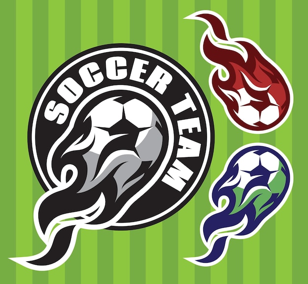 Vibrant Soccer Team Emblems with Fiery Designs | Jiffy Designs