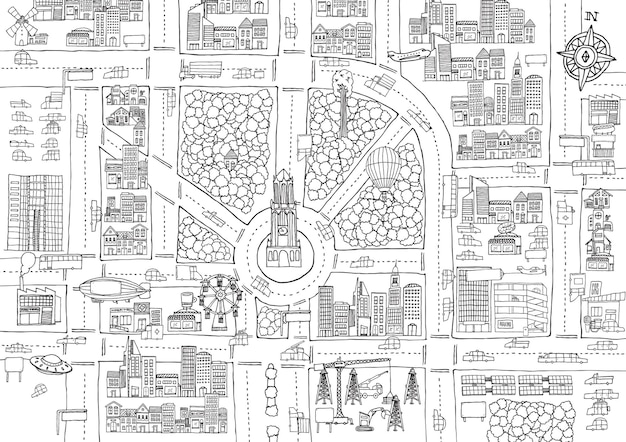 Detailed Architectural Blueprint Collage with Diverse Structures ...