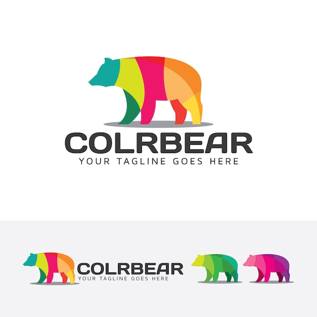 Vibrant Geometric Bear Logo in Striking Colors | Jiffy Designs