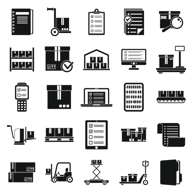 Comprehensive Office and Warehouse Equipment Icons for Efficient ...
