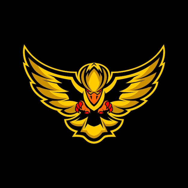 Majestic Golden Phoenix Emblem on Dark Background | Jiffy Designs