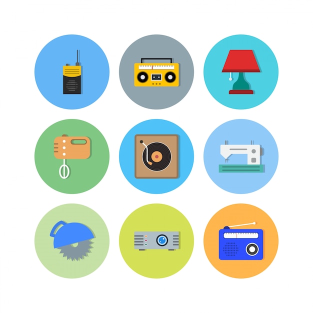 Vibrant Retro Icons: A Nostalgic Collection of Vintage Tech | Jiffy Designs