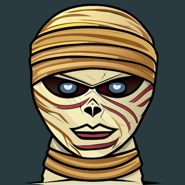 Spooky Mummy Face with Piercing Eyes | Jiffy Designs