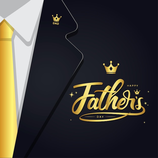 Elegant Father's Day Typographic Design with Crown Accents | Jiffy Designs