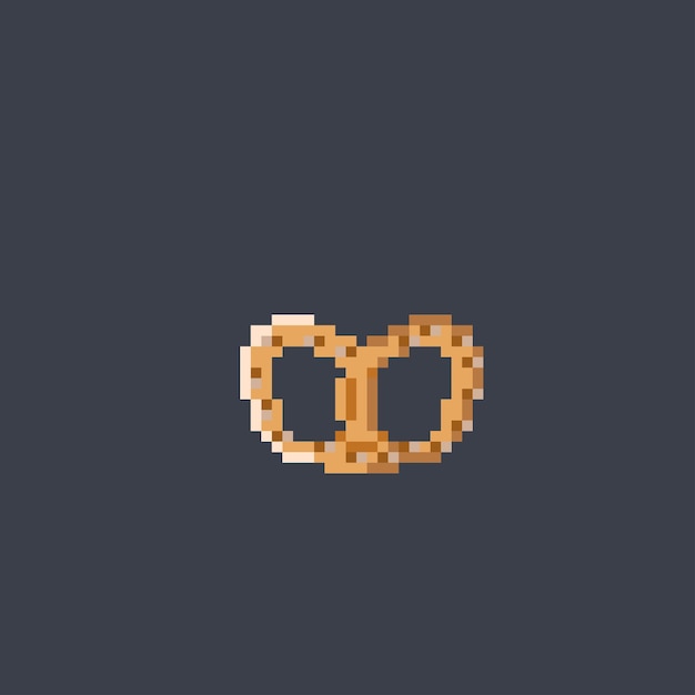 Delightful Pixel Art Pretzel on Dark Background | Jiffy Designs