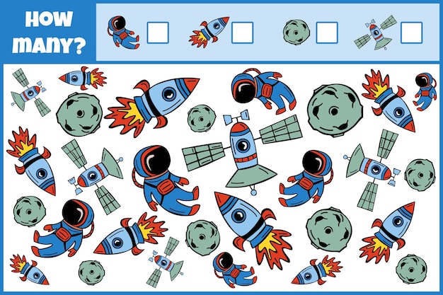 Colorful Rocket and Spacecraft Themed Counting Activity | Jiffy Designs