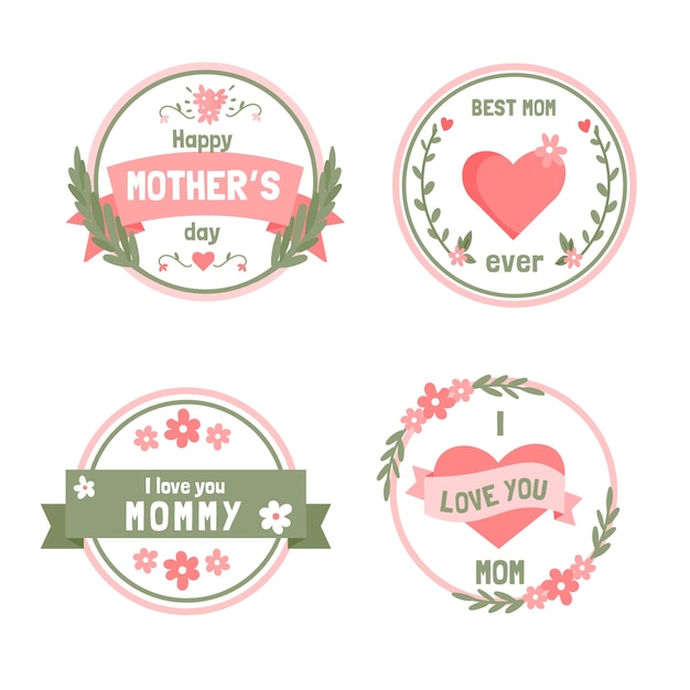 Vibrant Mother's Day Emblem Collection with Floral Accents | Jiffy Designs
