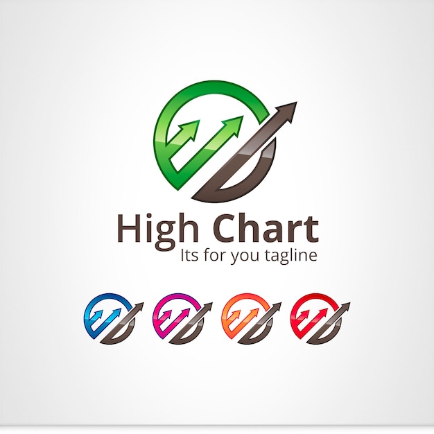 Vibrant Upward Trend: High Chart Logo Design | Jiffy Designs