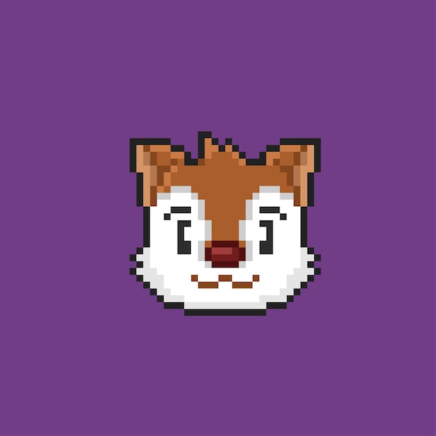 Adorable Pixel Art Chipmunk Face on Vibrant Purple Background | Jiffy ...