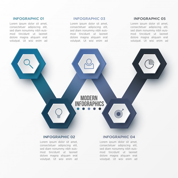 Interconnected Hexagonal Infographic Design with Descriptive Elements ...