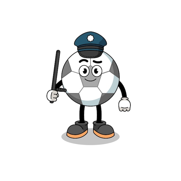 Playful Soccer Ball Character in Police Uniform | Jiffy Designs