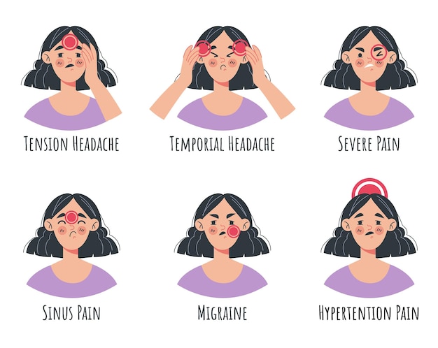 Diverse Collection of Expressive Headache Illustrations | Jiffy Designs