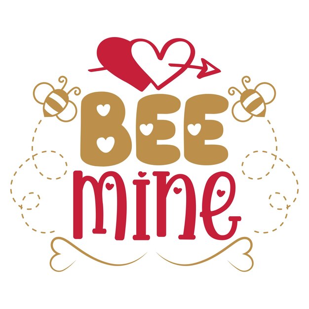 Charming Heart-Shaped 'Bee Mine' Graphic Design | Jiffy Designs