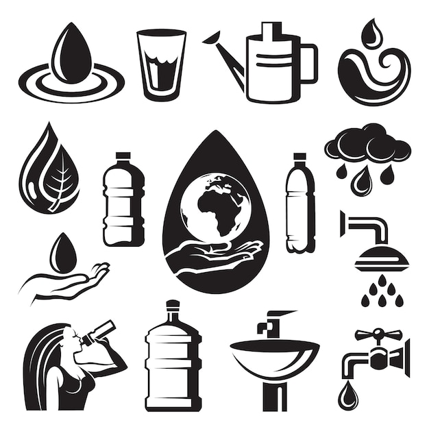 Diverse Water-Themed Symbols and Icons for Versatile Design | Jiffy Designs