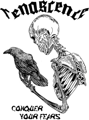 Hand Draw Skeleton With Raven Slogan | Jiffy Designs