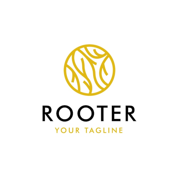 Elegant Circular Rooter Logo with Intricate Leaf Design | Jiffy Designs