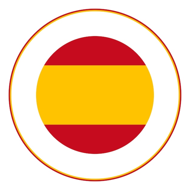 Vibrant Spanish Flag Circle with Bold Stripes | Jiffy Designs