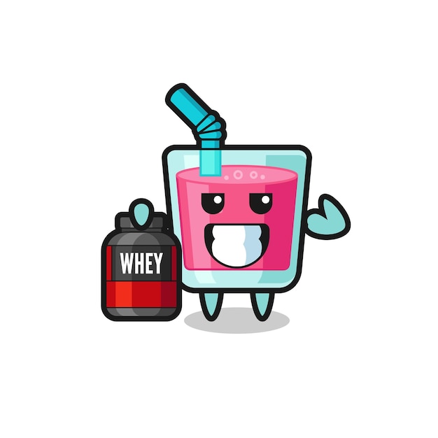 Energetic Protein Shake Mascot with Whey Supplement | Jiffy Designs
