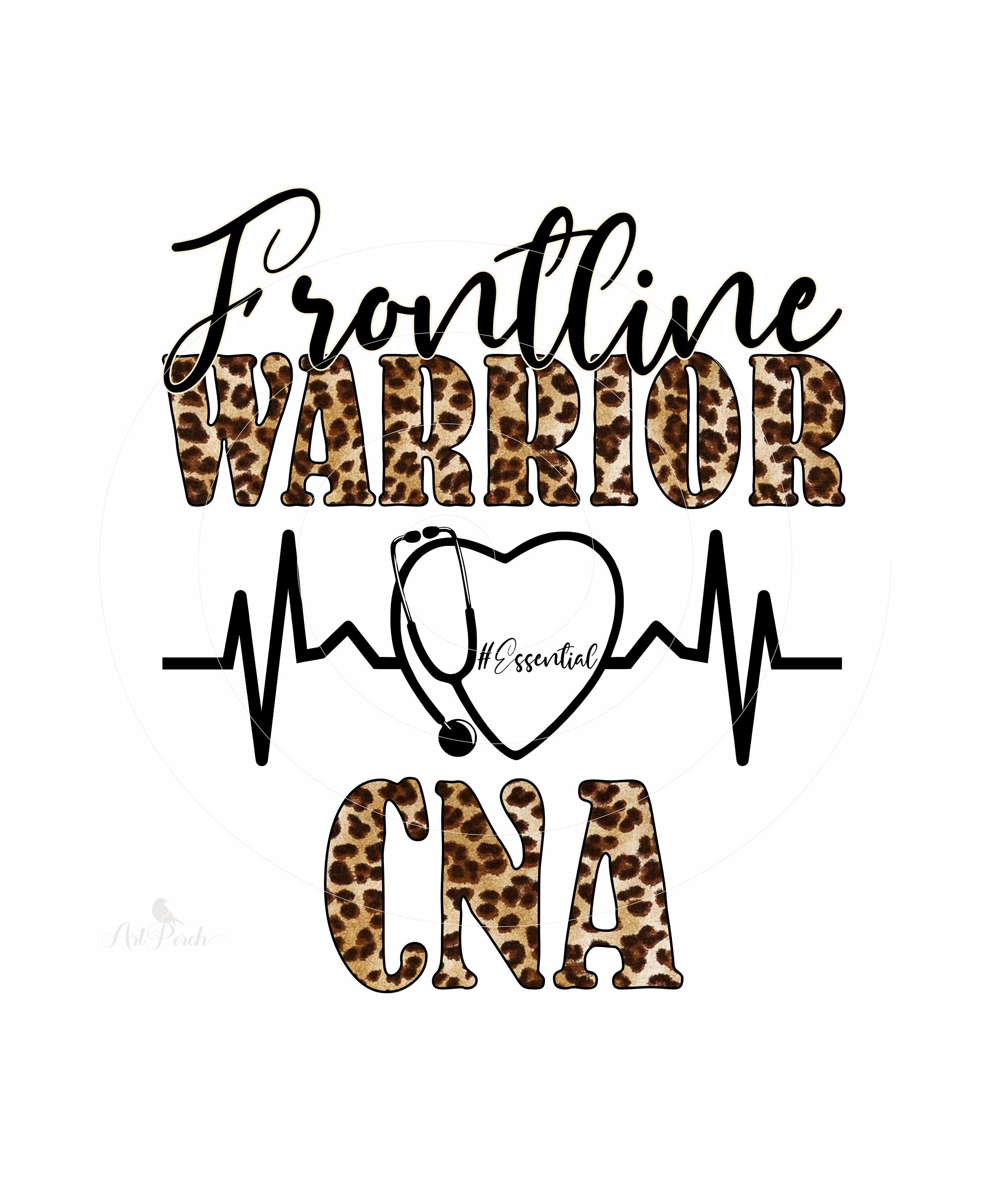Frontline Warrior #Essential CNA Sublimation PNG Design - Leopard Print ...