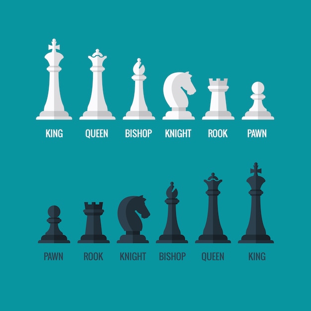 Iconic Chess Pieces in Contrasting White and Black | Jiffy Designs
