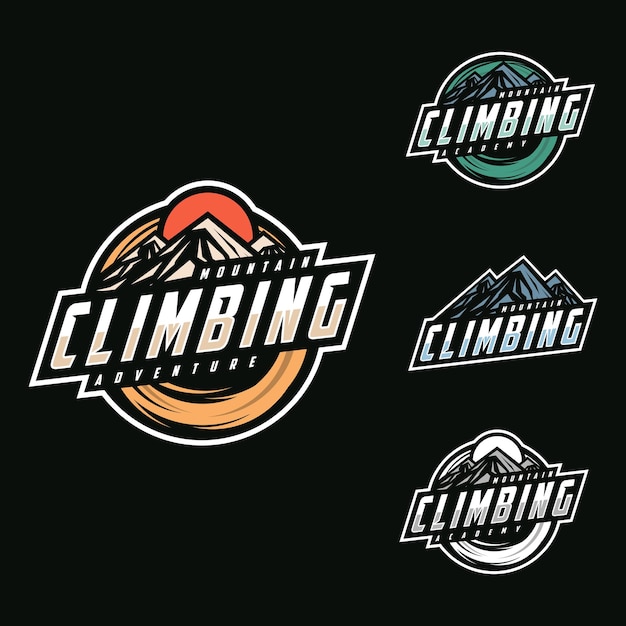 Vibrant Climbing Logos with Mountain and Outdoor Motifs | Jiffy Designs