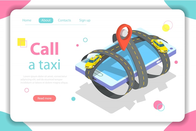Vibrant Taxi Hailing App with Isometric City Map | Jiffy Designs