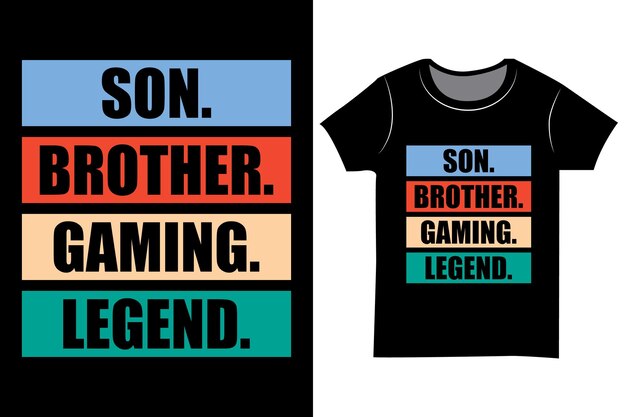 Vibrant Gamer Sibling Tribute: Son, Brother, Gaming Legend | Jiffy Designs