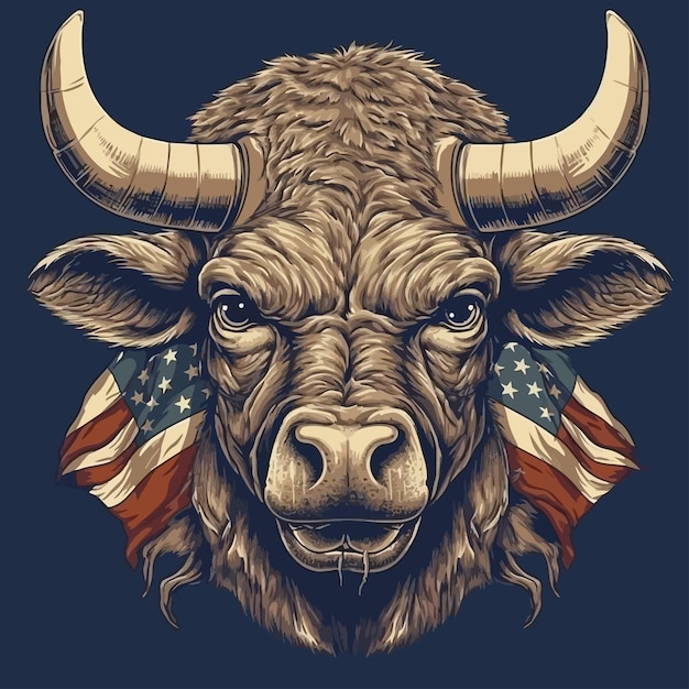 Majestic American Bison with Patriotic Flair | Jiffy Designs