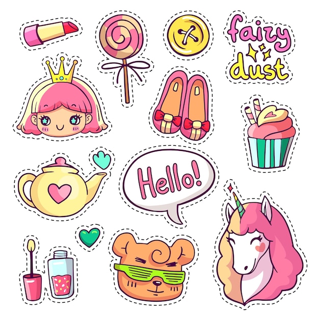 Charming Stickers of Whimsical Kawaii Icons and Symbols | Jiffy Designs