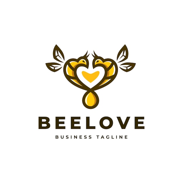 Elegant Bee Heart Logo with Flowing Petals and Leaves | Jiffy Designs
