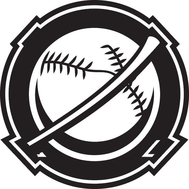 Powerful Crossed Baseball Bats Emblem in Bold Monochrome | Jiffy Designs