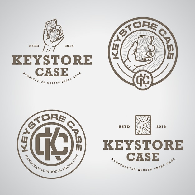 Vintage Keystore Case Logos with Iconic Graphic Elements | Jiffy Designs