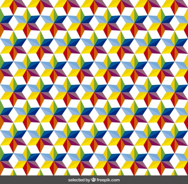 Vibrant Geometric Pattern with Interlocking Triangles and Hexagons | Jiffy Designs
