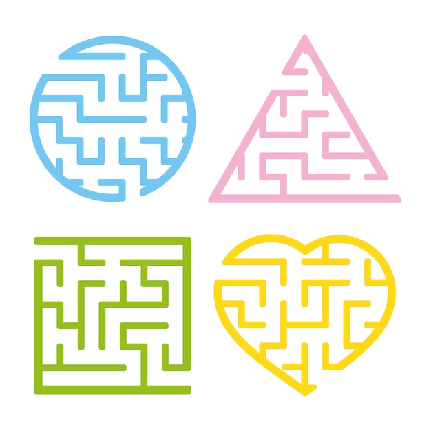 Vibrant Geometric Maze Shapes Collection | Jiffy Designs