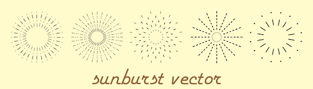 Radiant Sunburst Illustrations with Diverse Burst Patterns | Jiffy Designs