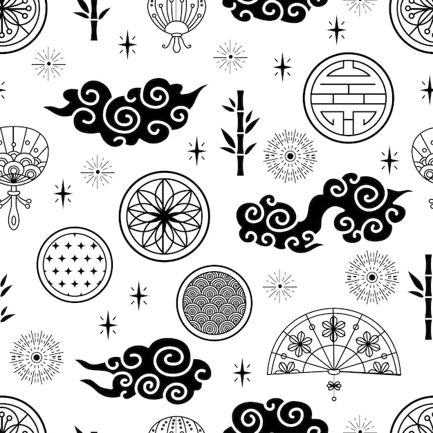Captivating Collection of Elegant Asian-Inspired Graphic Elements ...