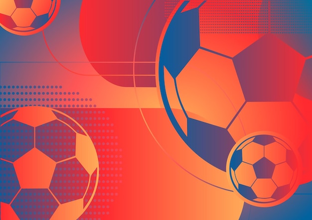 Vibrant Soccer Balls Backdrop with Geometric Shapes | Jiffy Designs