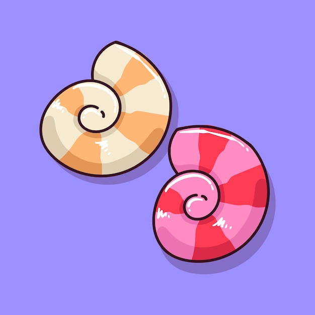 Vibrant Spiral Shell Duo on Lavender Background | Jiffy Designs