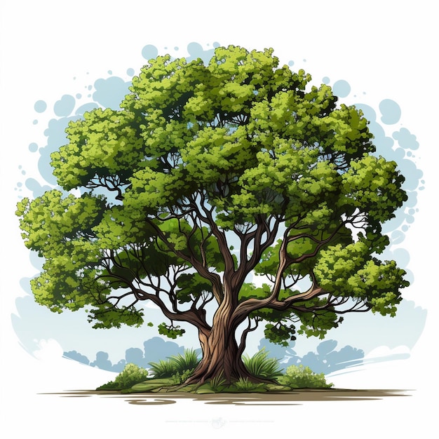 Majestic Oak Tree Shading a Lush Meadow Landscape | Jiffy Designs