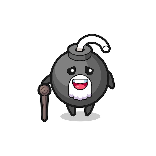 Adorable Cartoon Bomb Character Holding a Wrench | Jiffy Designs