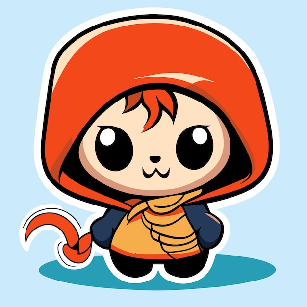 Adorable Cartoon Character in Red Hooded Cloak | Jiffy Designs