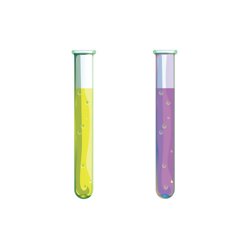 Vector Test Tubes Filled With With Greenish And Violet Substance ...