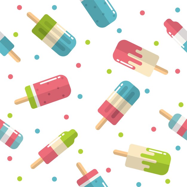 Vibrant Ice Cream Popsicle Pattern with Polka Dots | Jiffy Designs