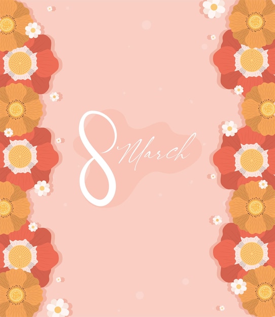Vibrant Floral Border Frames 8th March Celebration | Jiffy Designs