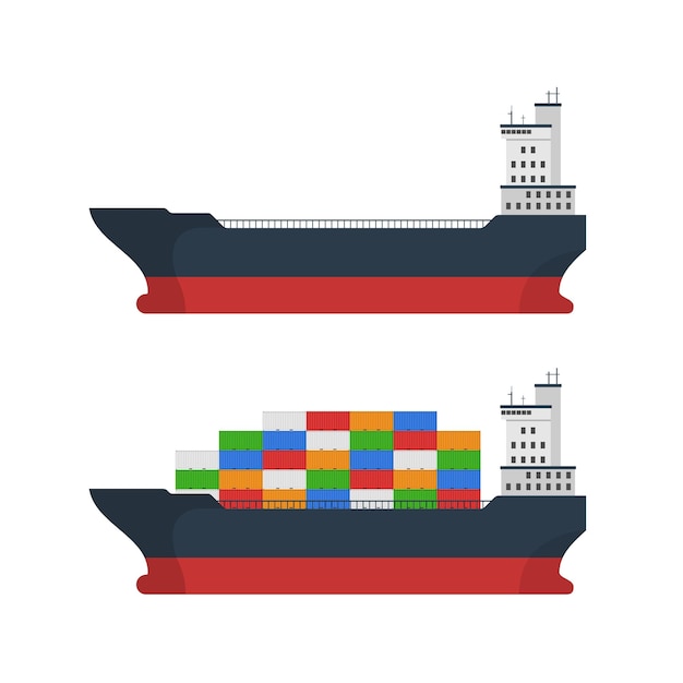 Vibrant Cargo Ships Transporting Colorful Containers Across the Seas ...