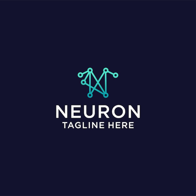 Elegant Neon Nerve Cell Symbol with Captivating Tagline | Jiffy Designs