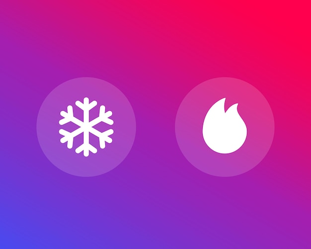 Vibrant Snowflake and Flame Symbols on Gradient Background | Jiffy Designs