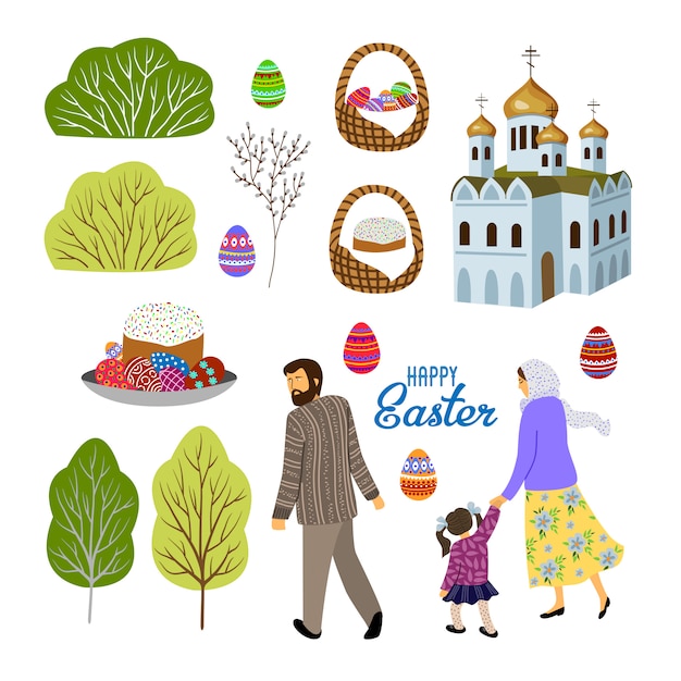 Vibrant Easter Celebration with Iconic Symbols and Festive Scenes ...