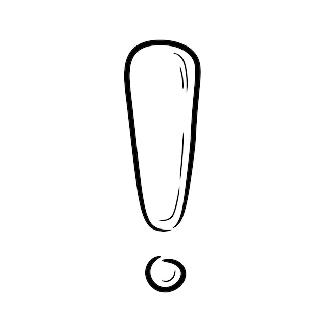 Bold Exclamation Mark in Striking Black and White | Jiffy Designs