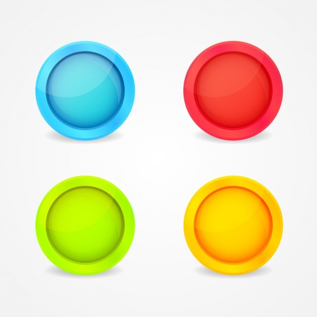 Vibrant Colored Glossy Circular Button Icon Collection | Jiffy Designs